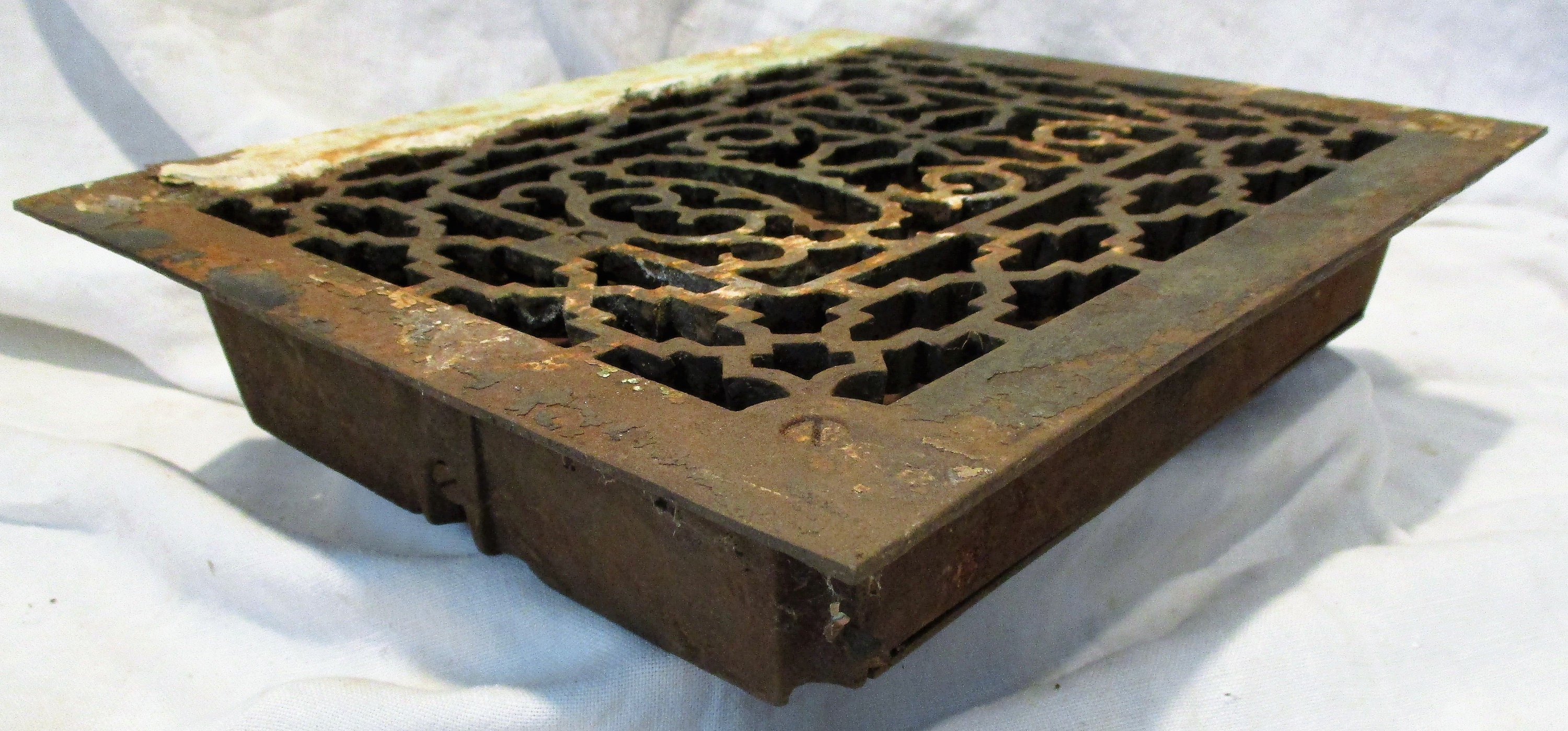 Vent Grate or Radiator Grate, Large Rectangular Cast Iron Architectural ...