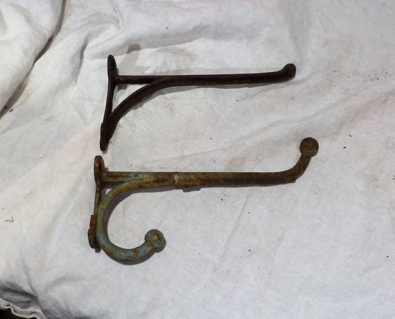 Barn or Industrial Hooks Set of 2 Rusty Farm Salvage Coat - Etsy