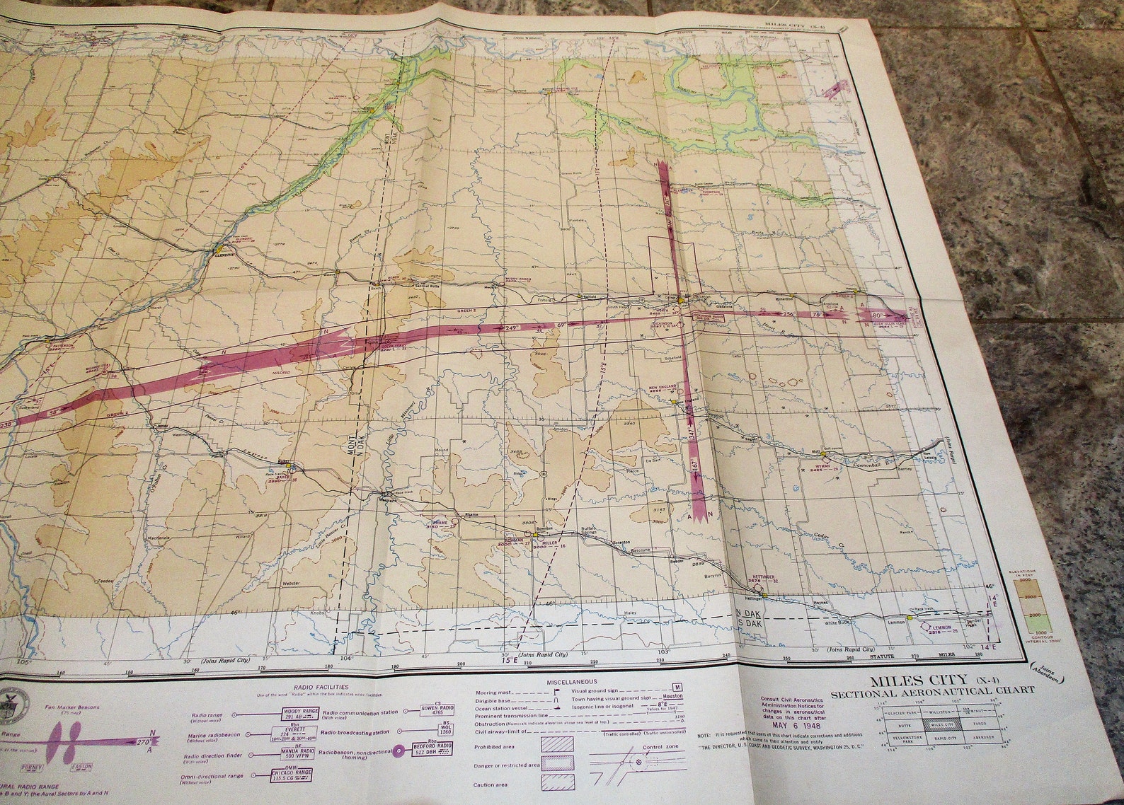 Aeronautical Map 1948 Vintage Pilot's Map Vectors - Etsy