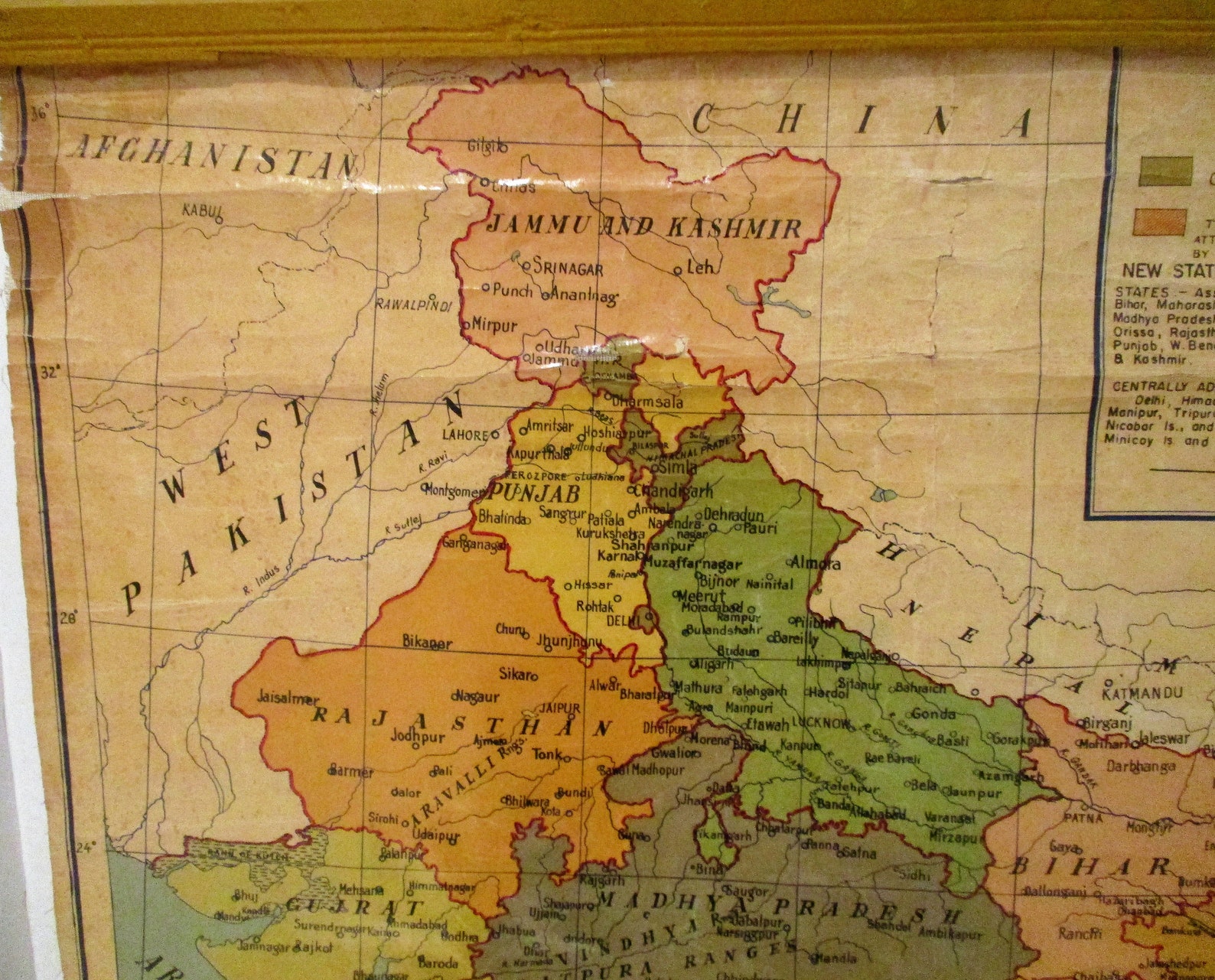 Map of India 1961 Vintage Post-colonial Educational | Etsy