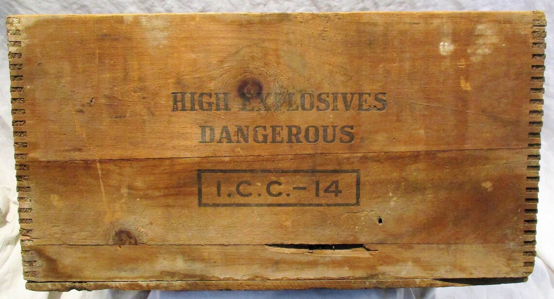 Explosives Box, Antique Box, Old Wood Crate, National Powder Company ...