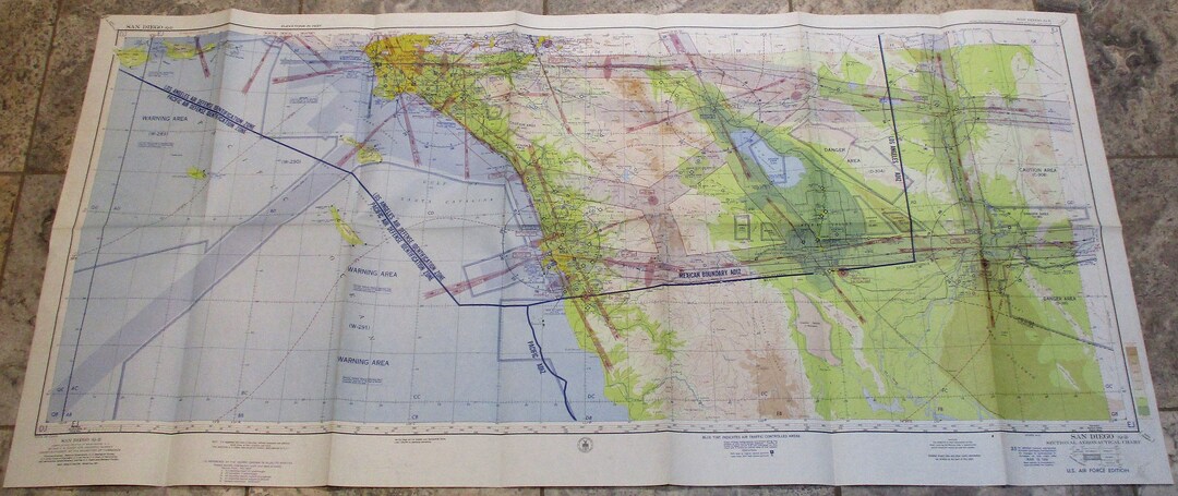 Mapa de la Fuerza Aérea, Mapa Aeronáutico, 1954, Mapa del Piloto ...