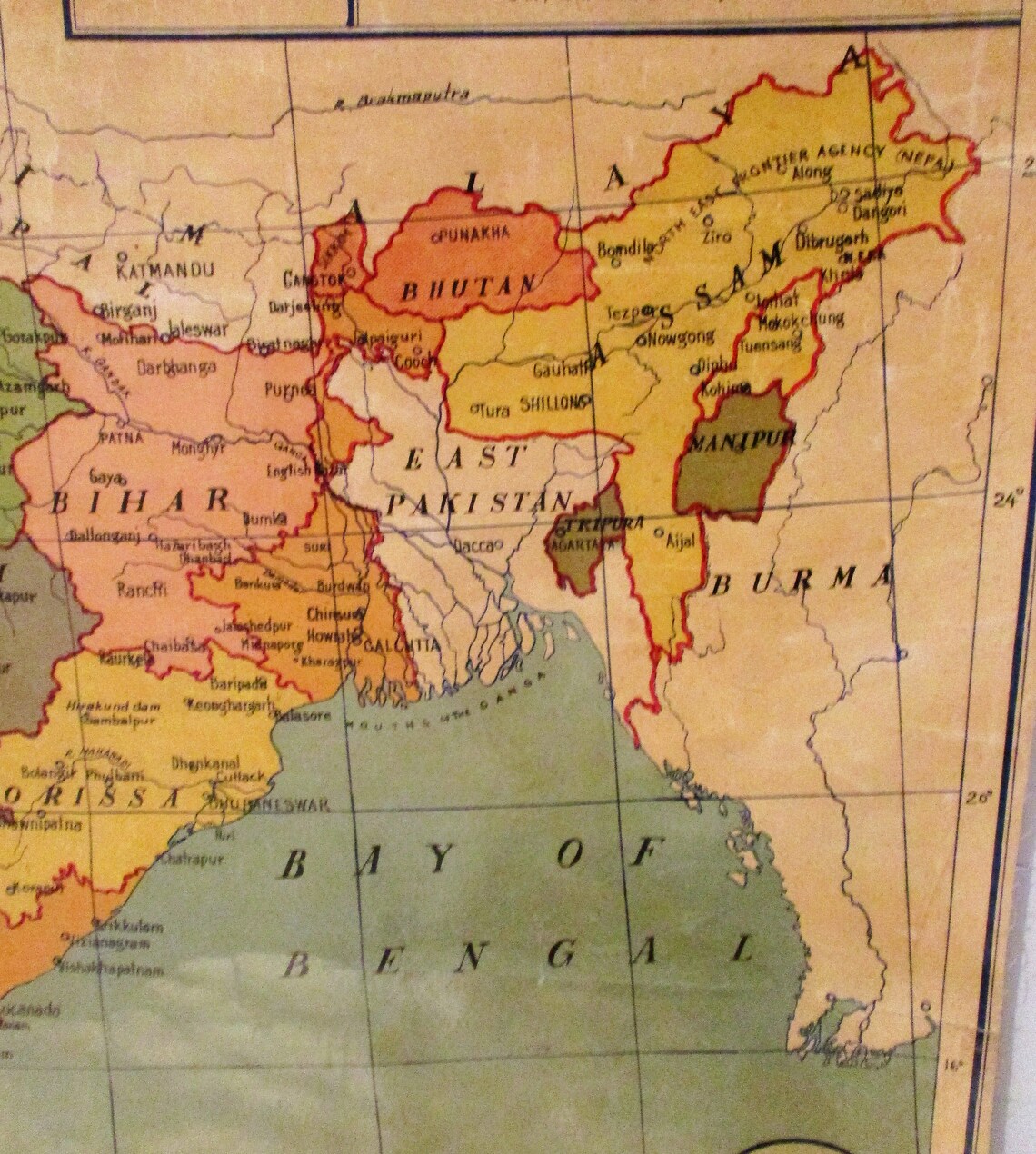 Map of India 1961 Vintage Post-colonial Educational - Etsy