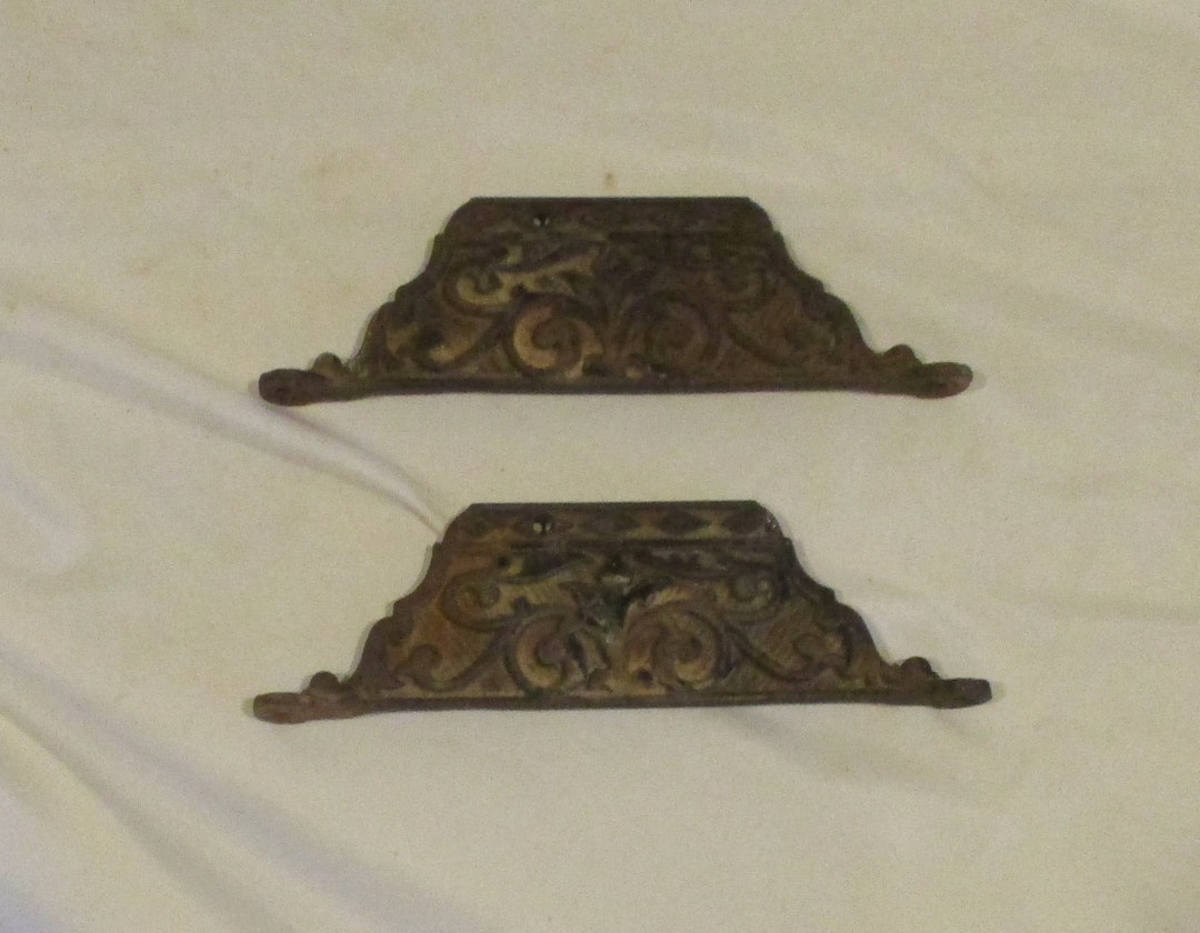 Church Pew Bible and Hymnal Holder Brackets, Art Nouveau Cast Metal Pew ...