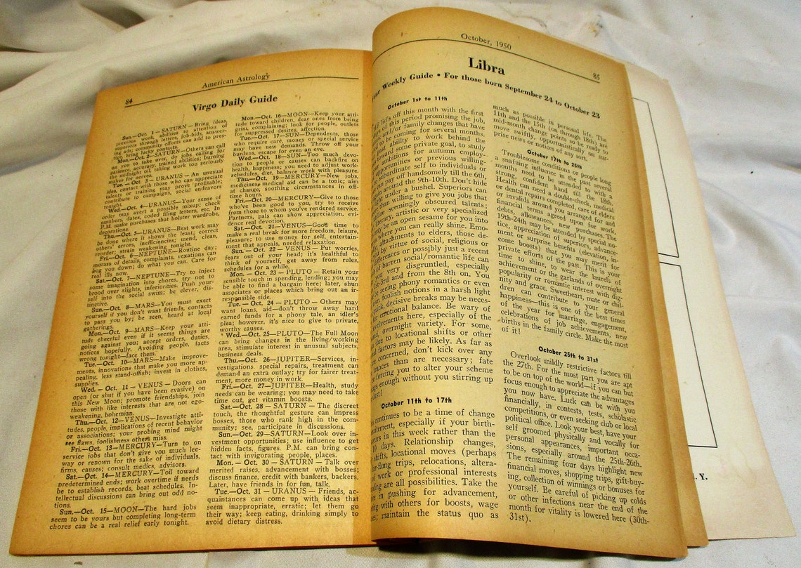 1950 American Astrology Magazine October Issue Mid Century - Etsy