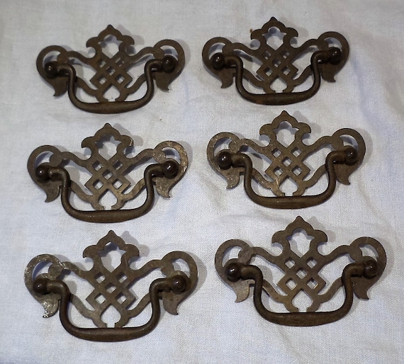 Drawer Pulls Set of 6 Neoclassical Basketweave Vintage | Etsy