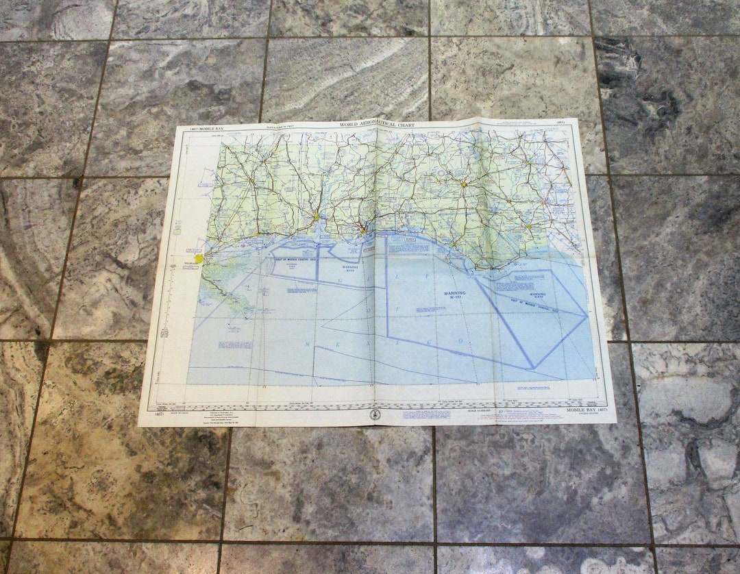 1967 Florida Panhandle Aeronautical Map: Vintage Pilot's Cold War Chart ...