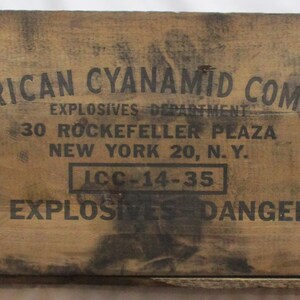 Dynamite Box, Antique Box, Old Wood Crate, American Cyanamid Company ...