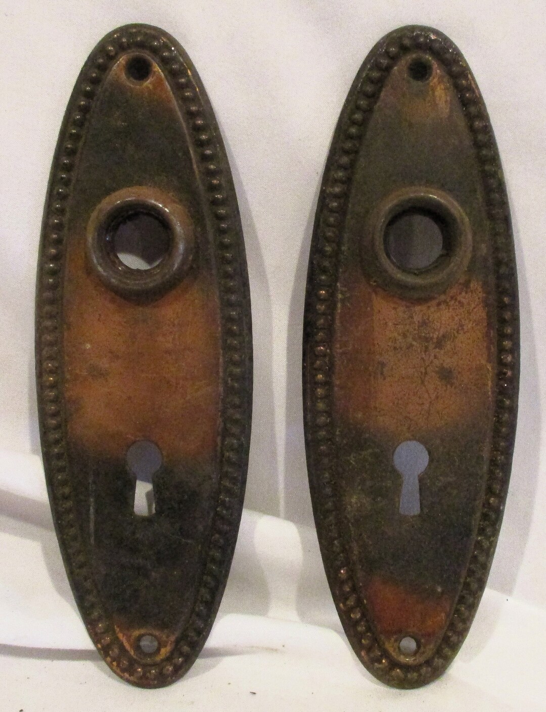 Door Latch Plates, Antique Door Lock Hardware, Old Doorknob Oval Back ...