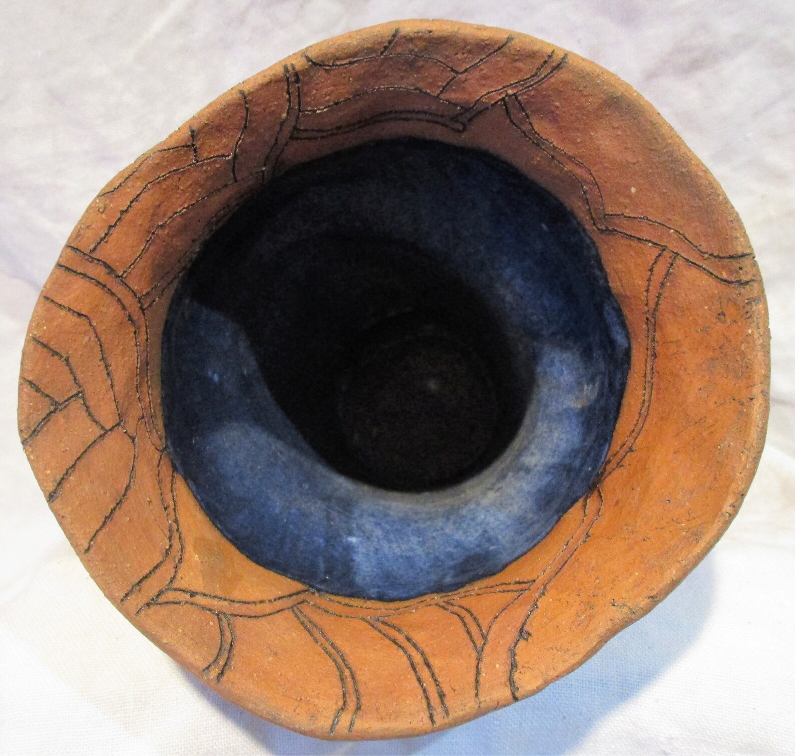 Sabra Segal Signed Vase Etched Pottery Vase Free Form - Etsy
