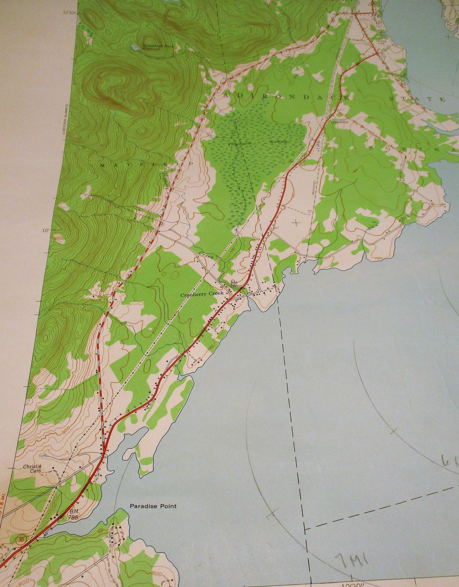 1945 Adirondack Map New York State Map Northville | Etsy