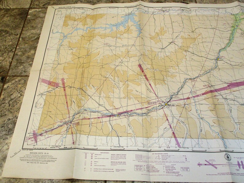 Aeronautical Map 1948 Vintage Pilot's Map Vectors - Etsy