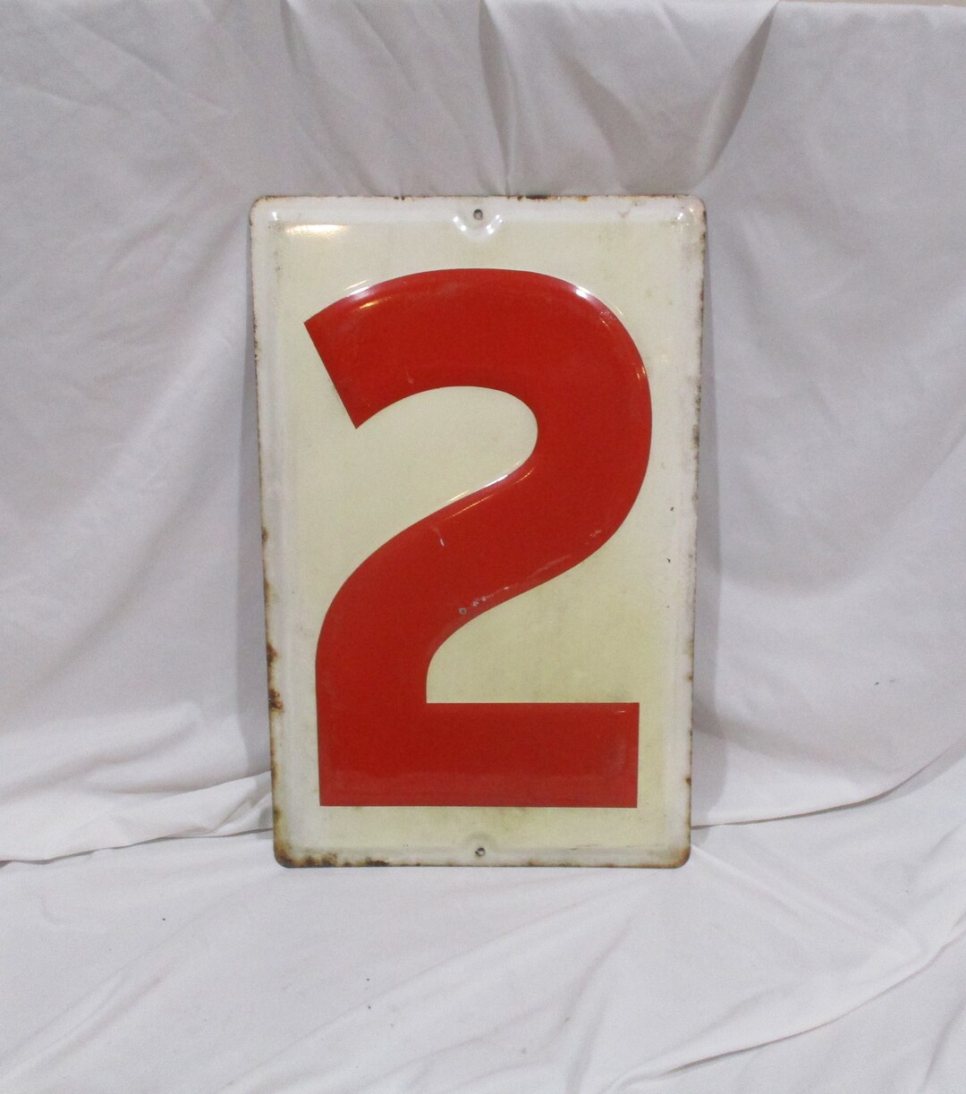 Large 20 Old Gas Station Number Sign, Porcelain on Metal, Service ...