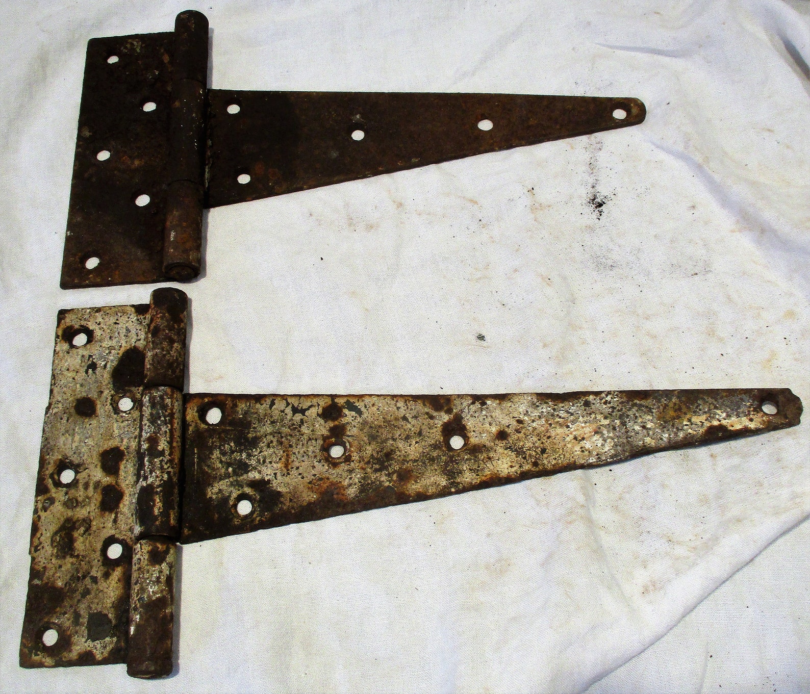Large Hinges, Heavy Duty Crusty Old Farm Hinges, Circa 1940s ...