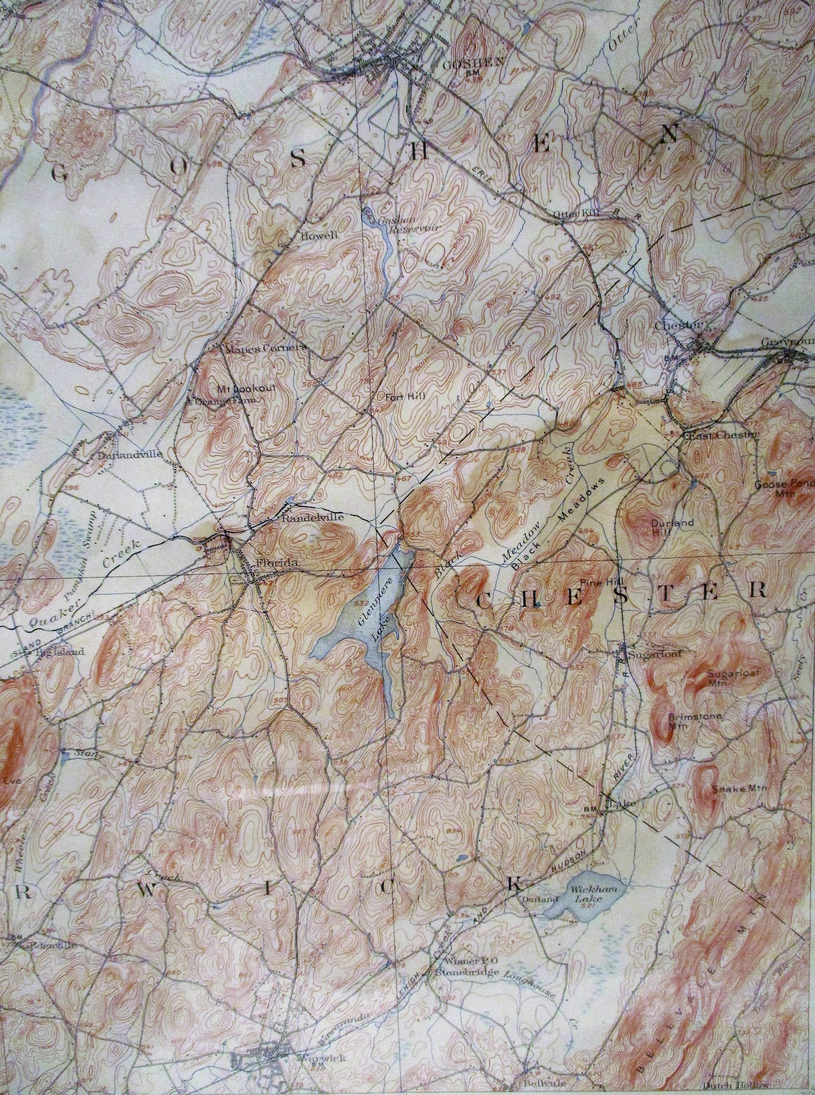 1919 Antique Topographical Map: Middletown, Goshen, Warwick, NY - Etsy