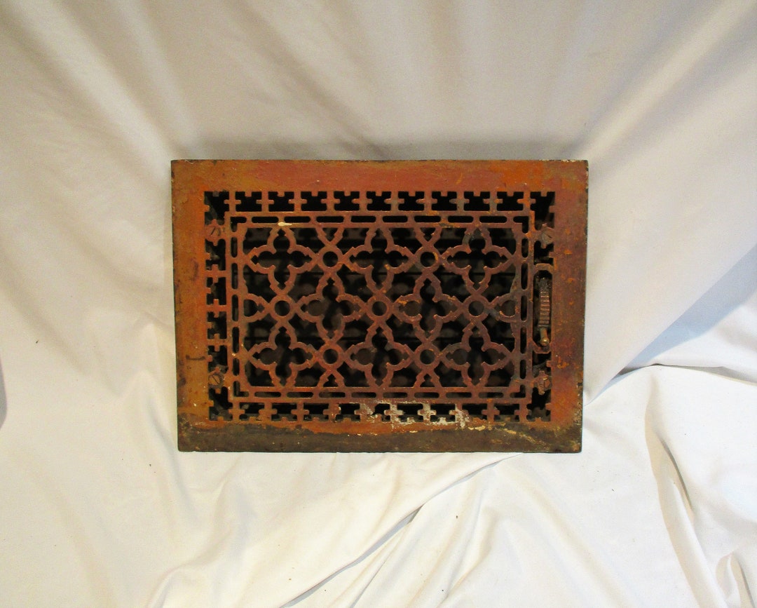 Vent Grate or Radiator Grate, Quatrefoil Arts and Crafts Rectangular ...