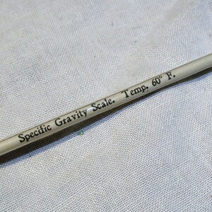 Hydrometer or Lactometer, Specific Gravity Gauge, Large Antique ...