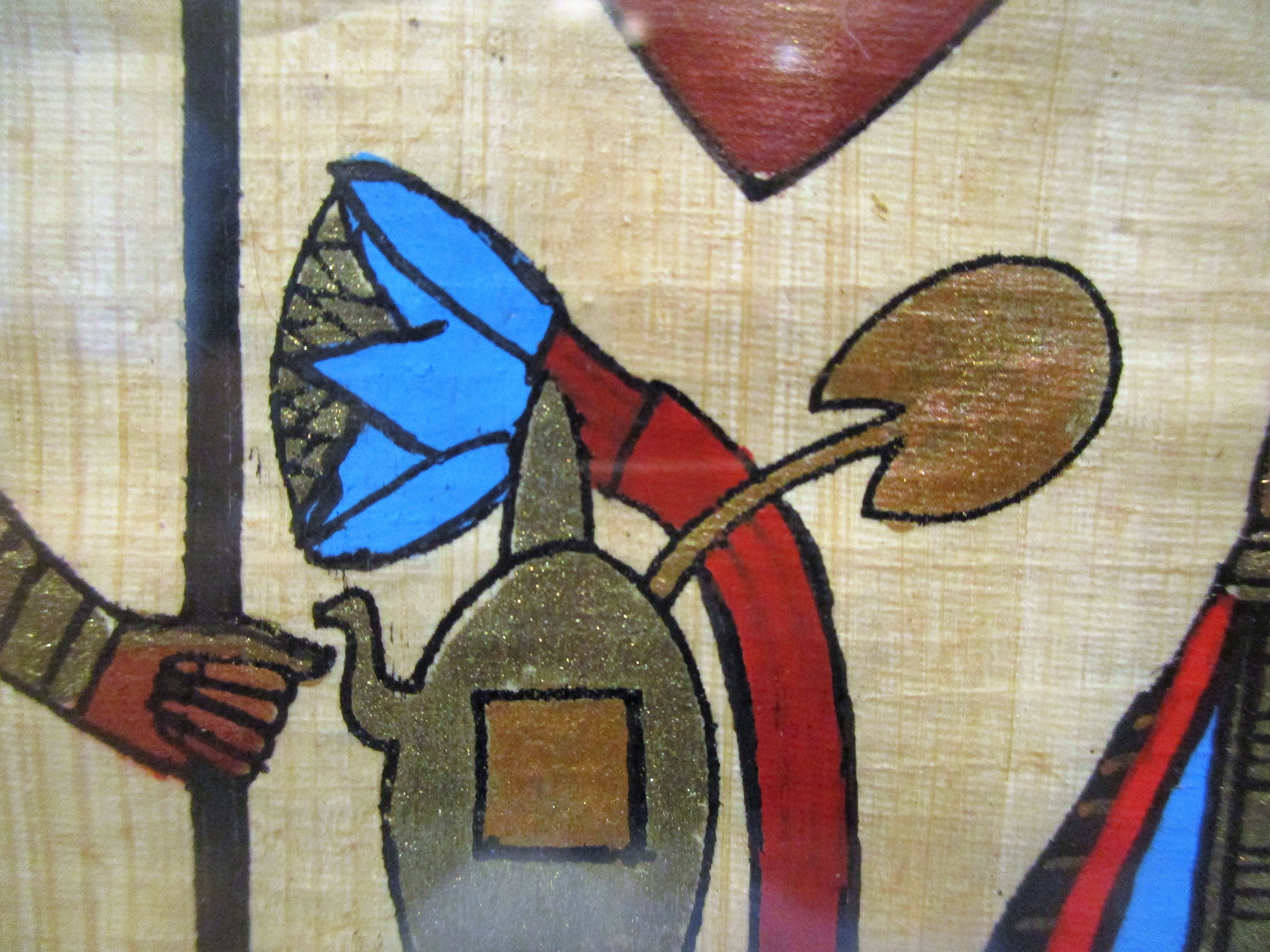 Hand Painted Papyrus Egyptian Folk Art Original Work on | Etsy