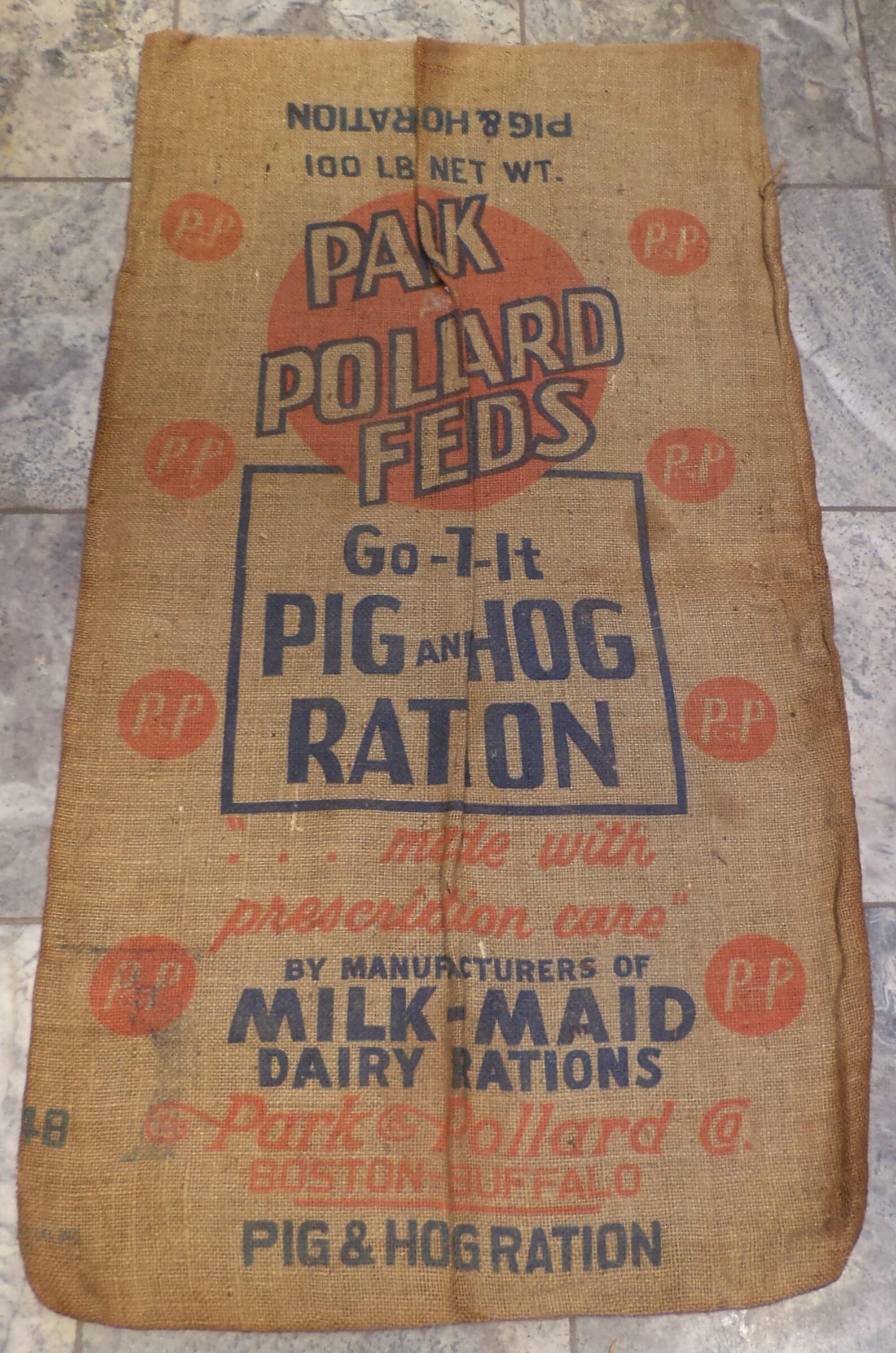 Burlap Sack Go-tu-it Pig and Hog Ration Sack Vintage Farm | Etsy