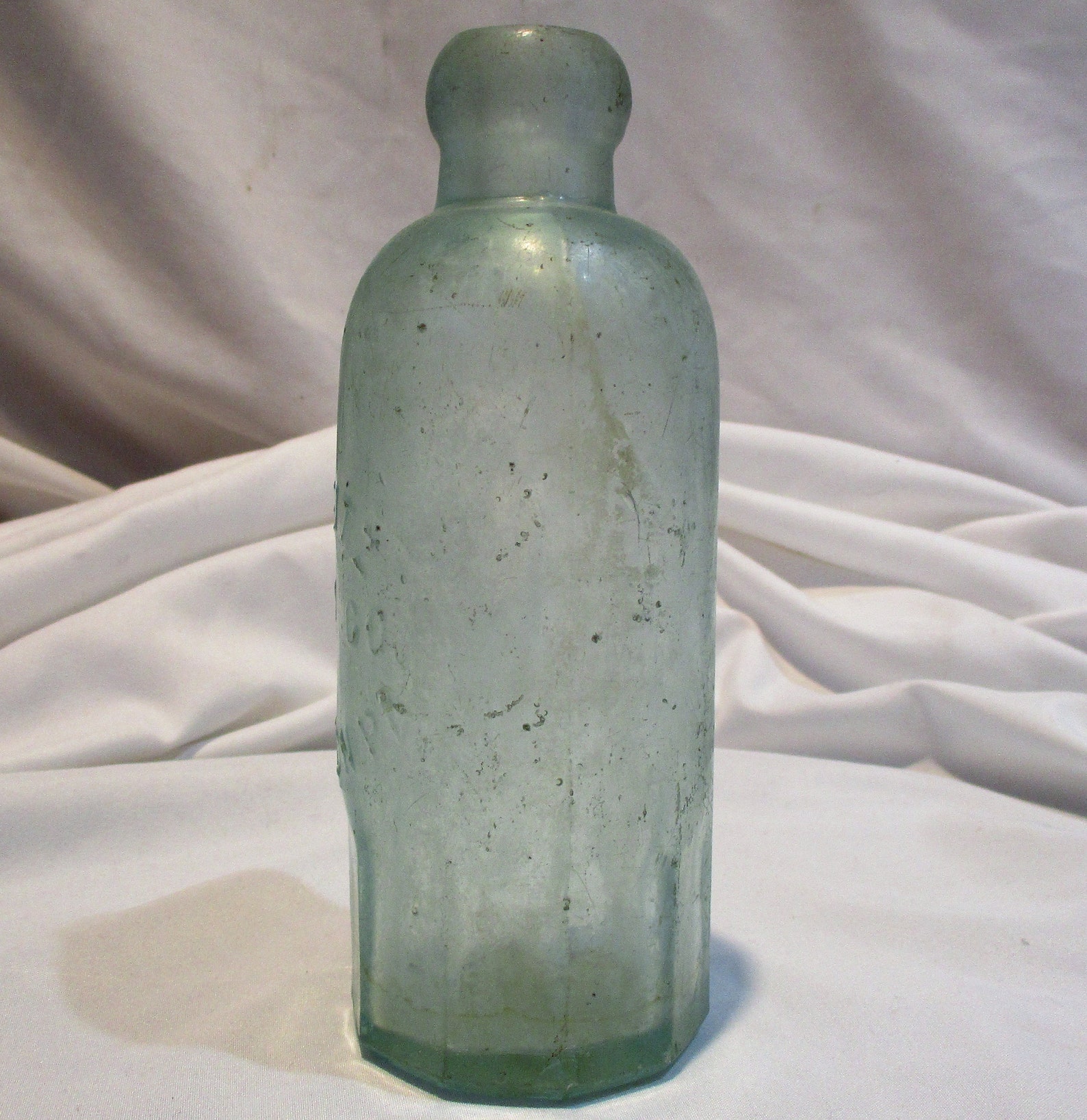 Glass Bottle Antique Blob Top Aqua Bottle Seitz Brewing - Etsy