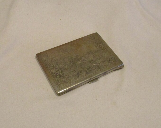 Etched Silver Calling Card or Business Card Holder, Antique Case ...