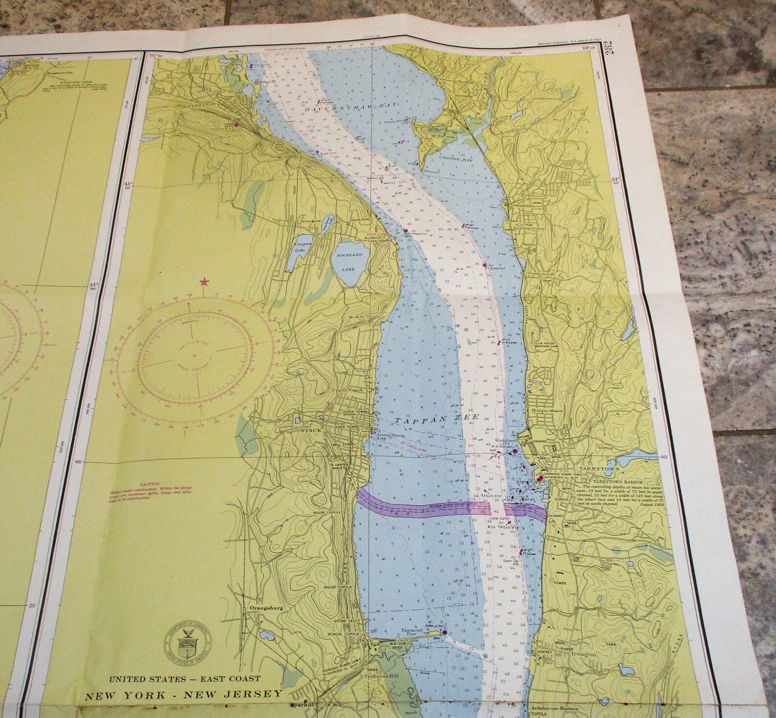 1956 Hudson River Map New York Map Maritime Soundings Map - Etsy
