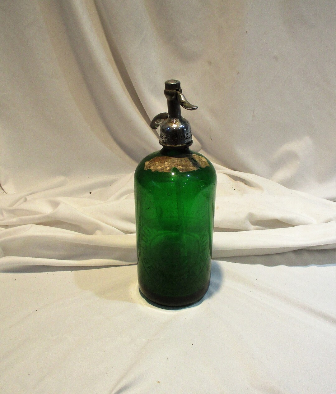 Seltzer Green Bottle, Louis Getzkin Beverages, Bronx, New York, Vintage ...