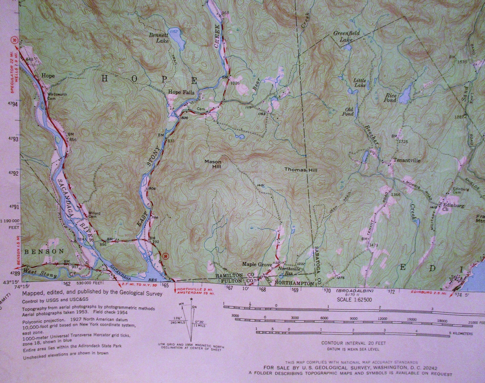 1955 Maps of New York State Joined Harrisburg and Lake - Etsy