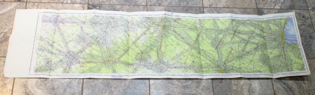 1953 Chicago to Oklahoma City Flight Chart: Vintage Pilot's Map - Etsy