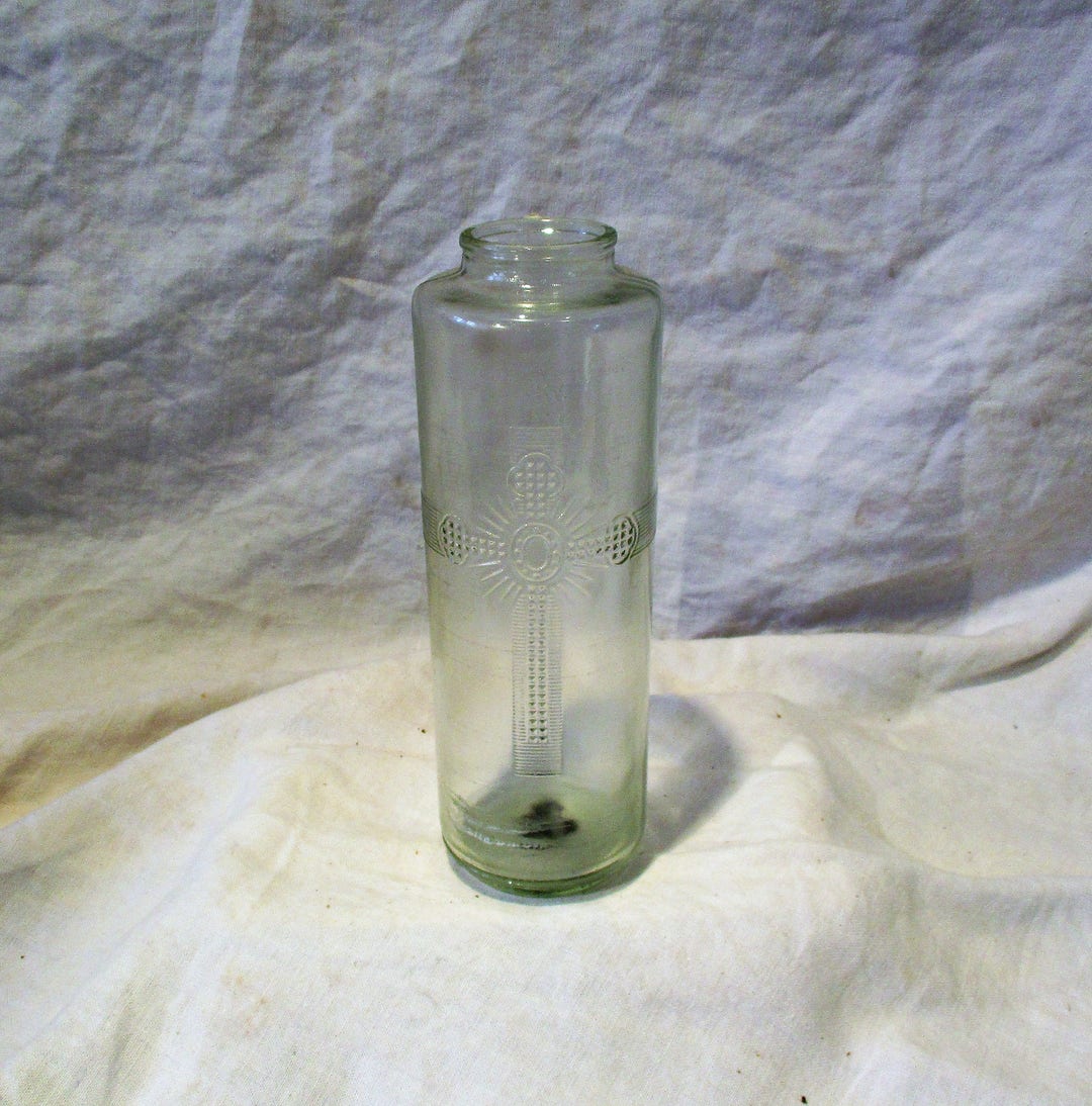 Sanctuary Glass, Vintage Clear Glass Candle Vases, Catholic Church ...