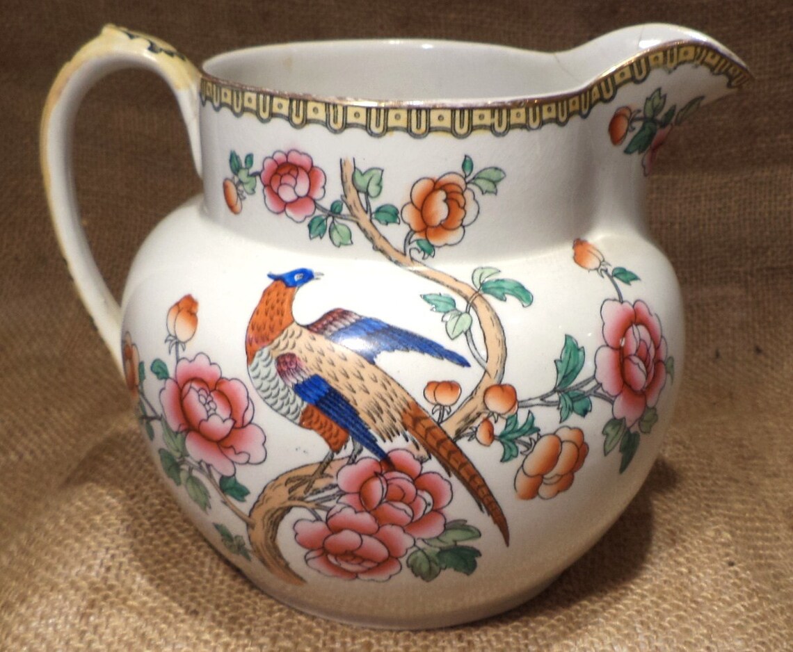 English Whieldon Ware Pheasant Antique Fine Bone China Hand - Etsy