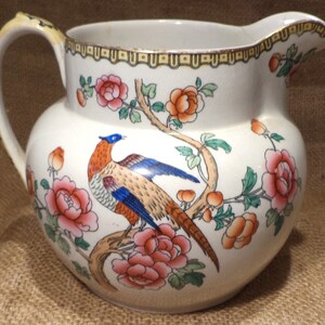 English Whieldon Ware, Pheasant, Antique Fine Bone China, Hand Painted ...