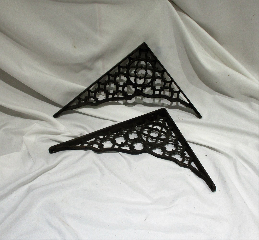 Metal Cobweb or Quatrefoil Shelf Brackets, Shelf Supports, or Corbels ...