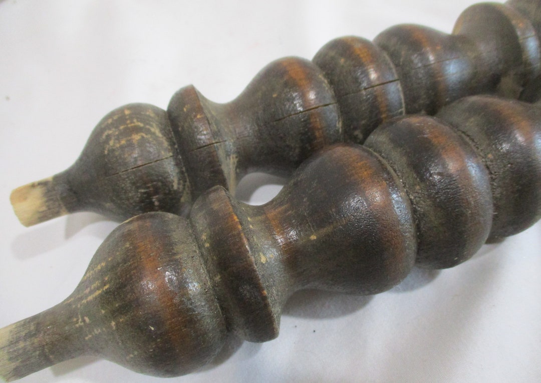 Pair of Spindles, Old Victorian Gingerbread Spindles, Turned Wood ...