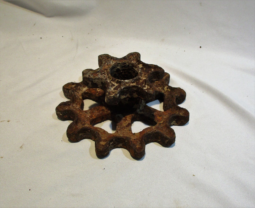 Metal Gear, Cog, or Sprocket, Raised Double Gear Flanges, Farm or ...