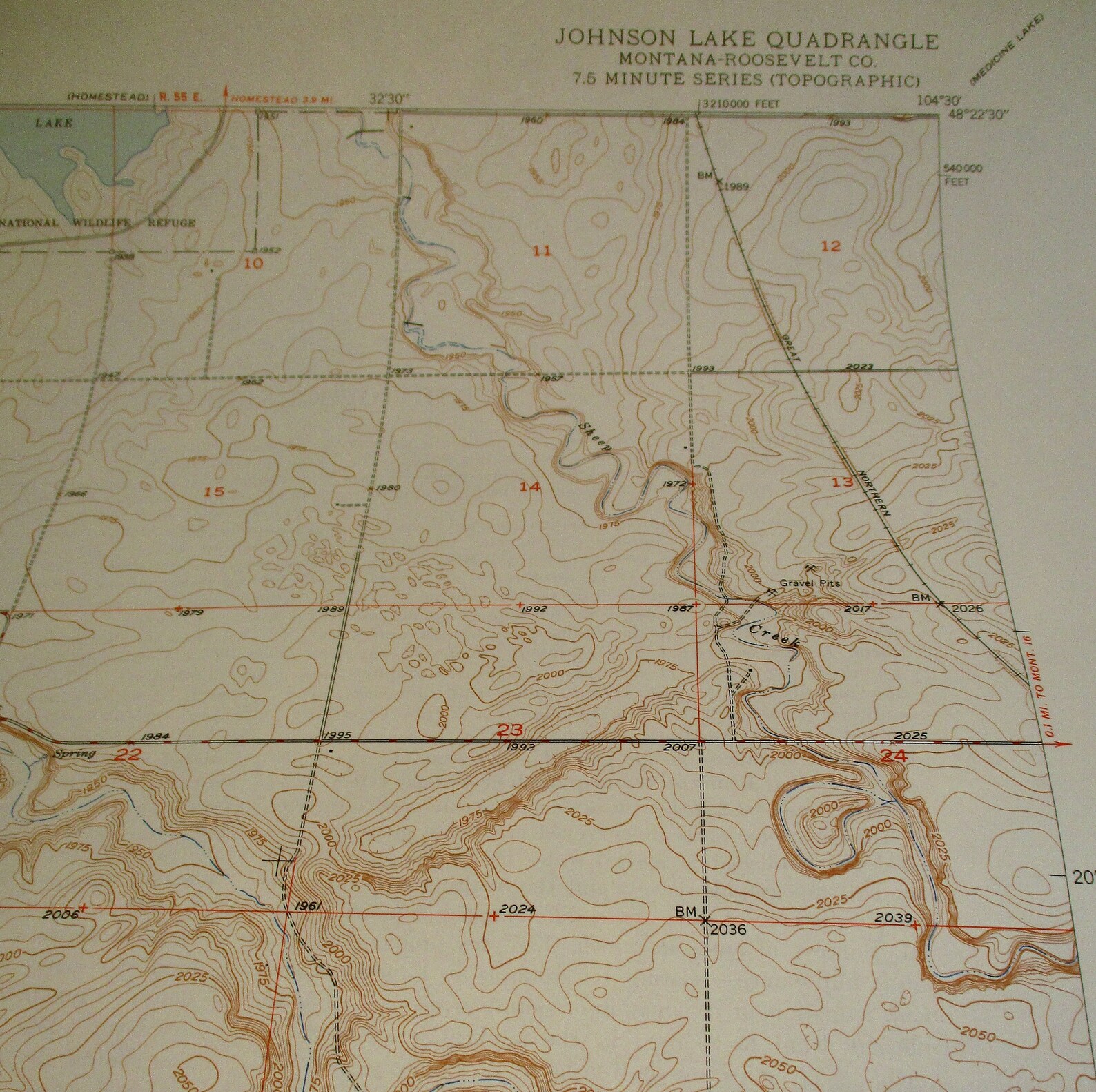 1950 Montana Antique Topographical Map Johnson Lake - Etsy
