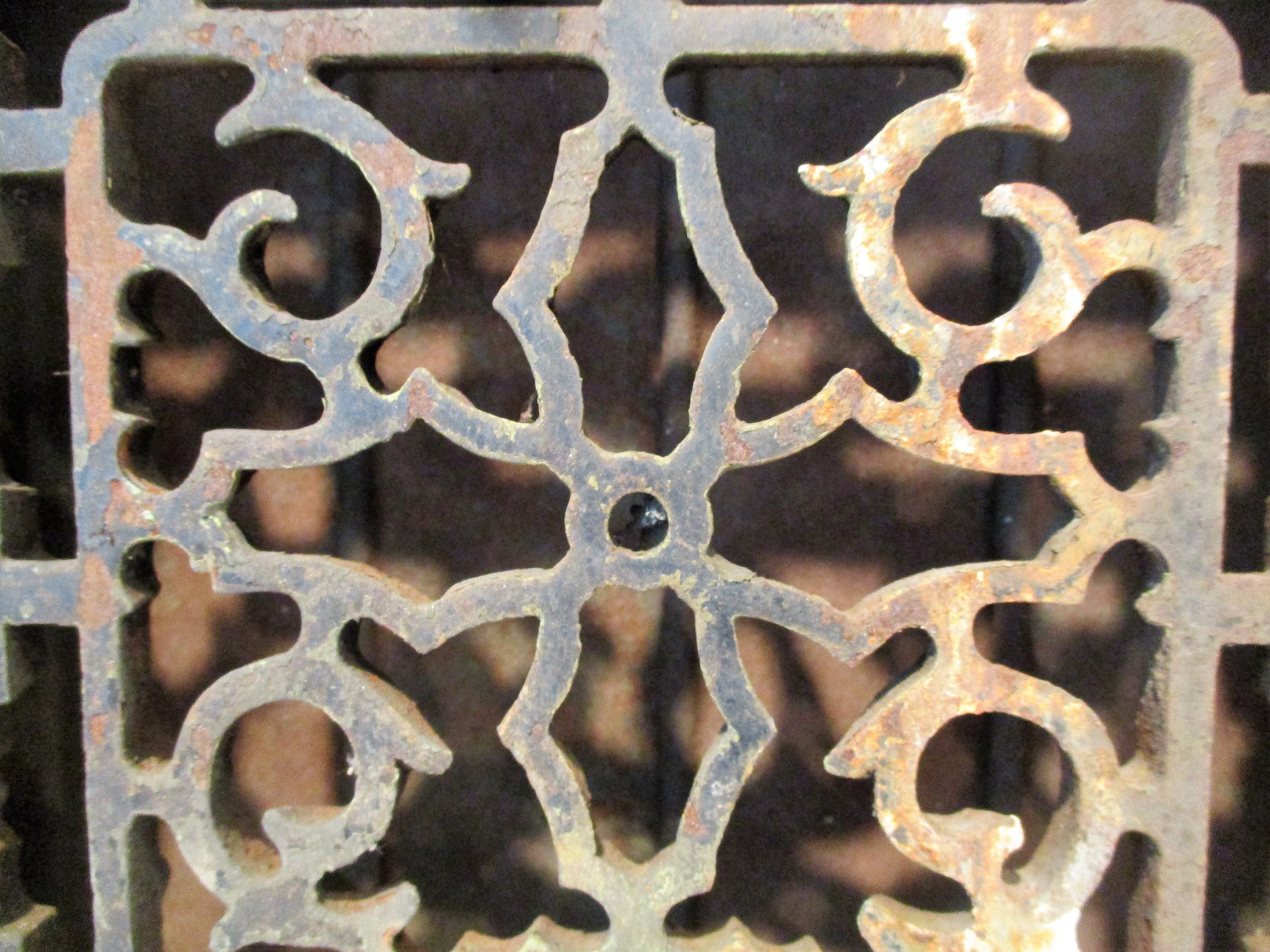 Vent Grate or Radiator Grate, Large Rectangular Cast Iron Architectural ...