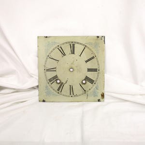Clock Face, Vintage Square Shape, Stenciled Corners, Old Grandfather ...