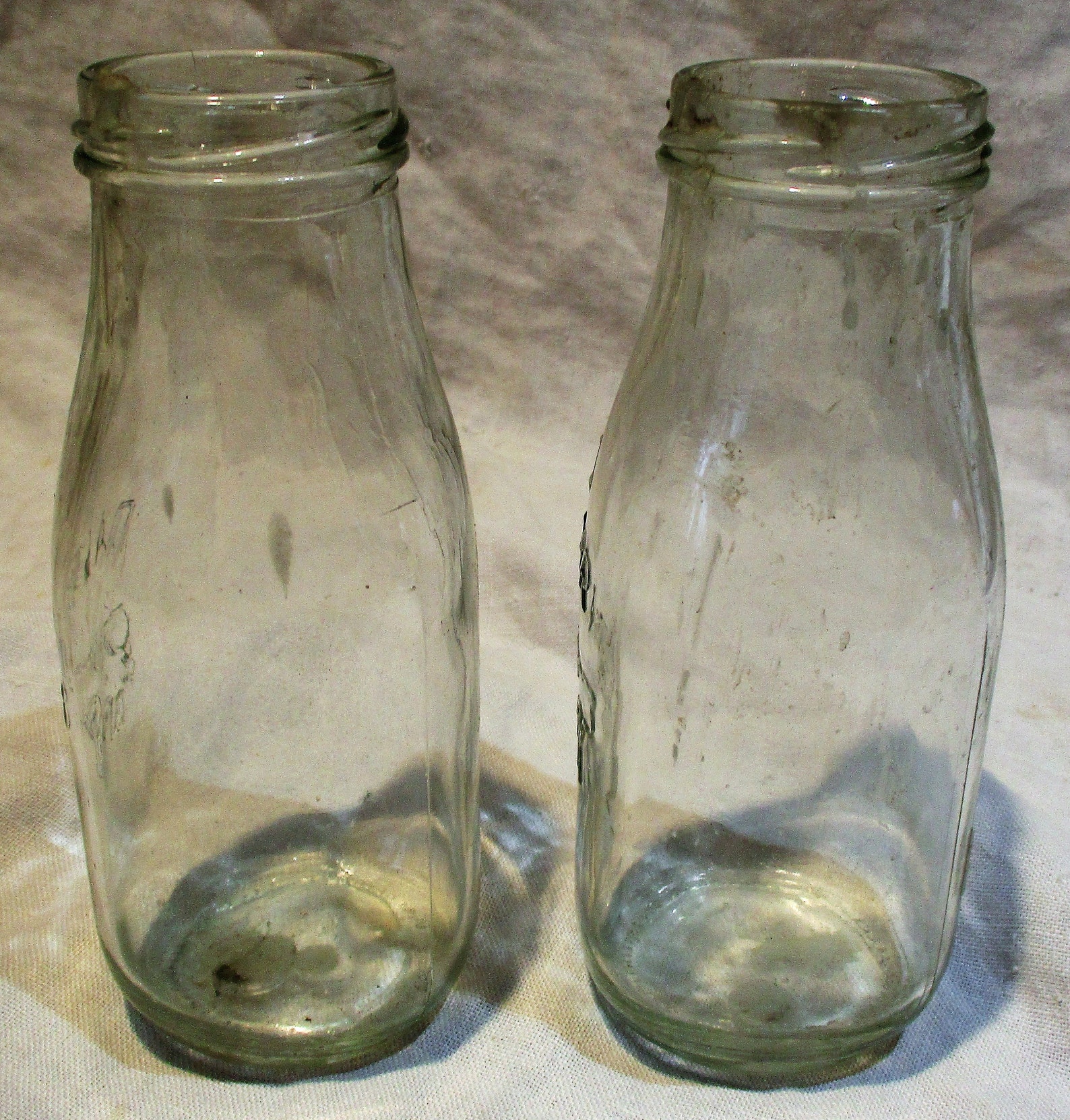 Dairy Bottles Embossed Cow Milk Bottles Vintage Glass Farm - Etsy