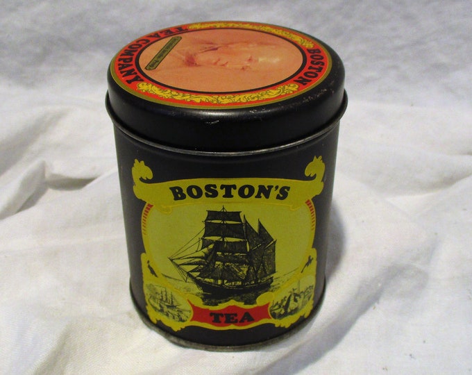 Boston's Tea Tin, Vintage Tea Tin, Boston Tea Party Motif, Vintage Tea ...