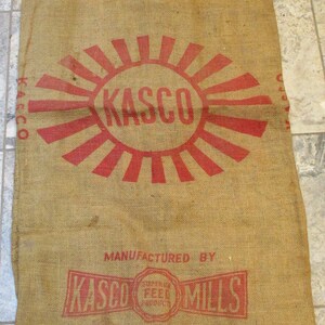 Burlap Sack, Kasco Feed Sack, Waverly New York and Toledo Ohio Vintage ...