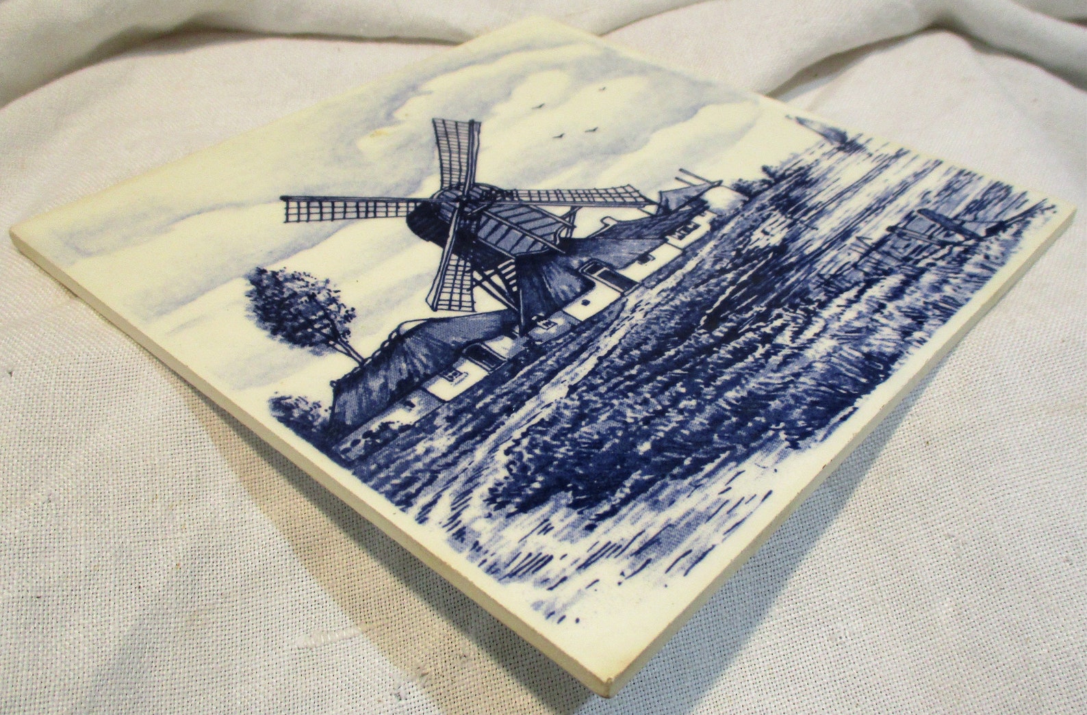 Delft Style Tile German Blue and White Sailboat and Windmills - Etsy