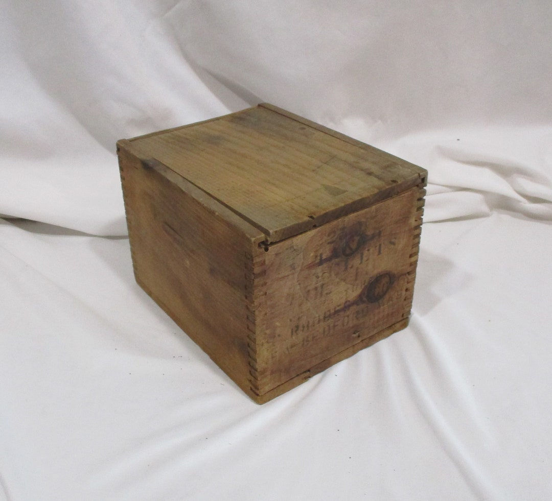 Wood Crate, Vintage Shipping Crate, Black Tango Eyelets, John C. Rhodes ...