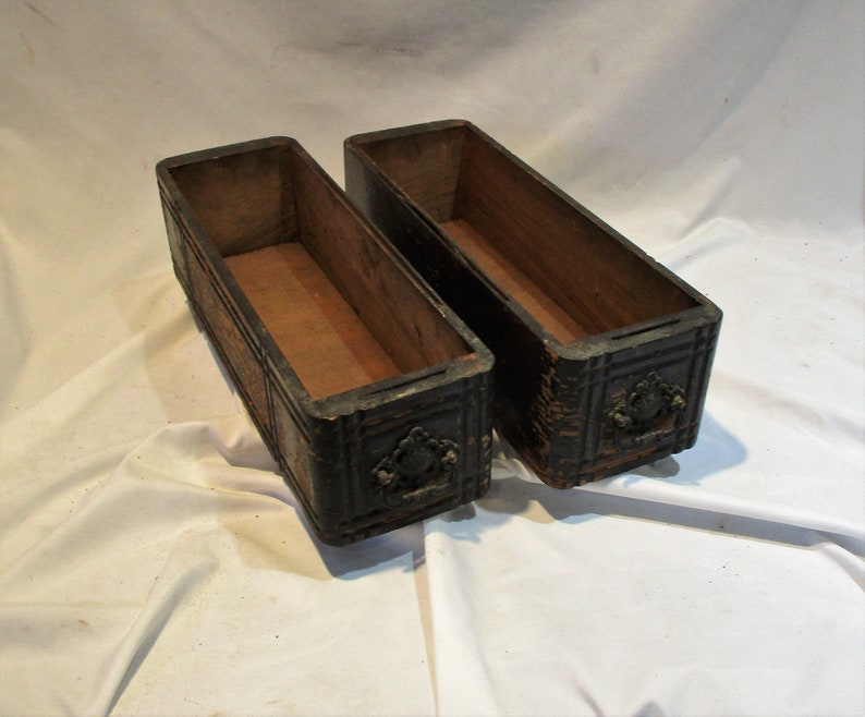 Wood Drawers Old Pair of Fancy Sewing Table Drawers - Etsy