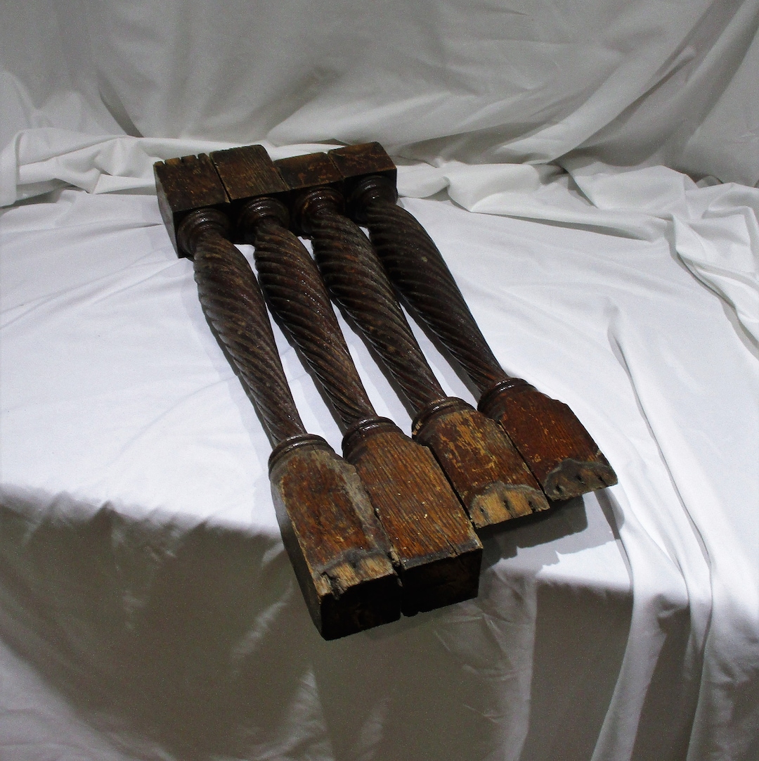 Thick Balusters or Spindles, Barley Twist, Architectural Salvage, Set ...