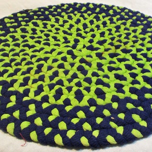 Vintage Braided Chair Pad or Small Round Rug, Hand Made, Country Decor ...