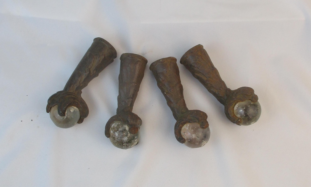 Victorian Glass Ball and Claw Feet, Antique Furniture Feet Salvage, Re ...