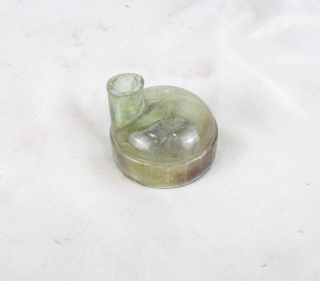 English Igloo Ink Bottle, Antique Aqua Bubble Glass, Calligraphy ...