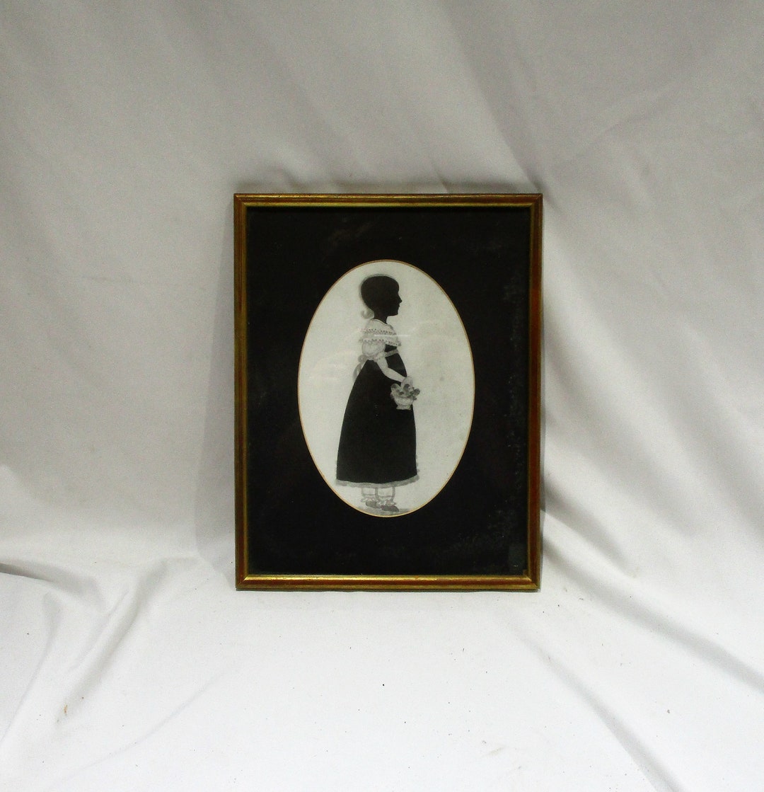 Framed 19th Century Silhouette: Female Portrait With Ancestry Letter - Etsy