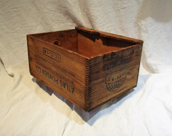 Explosives Box, Dynamite Box, Antique Box, Old Wood Crate, Atlas Powder ...